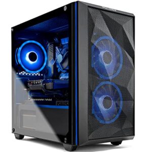 Skytech Gaming Chronos Mini Gaming Computer PC Desktop - Intel Core-i3 10100F 3.6GHz, GTX 1650 4G, 500GB SSD, 8G 3000, RGB Fans, AC WiFi, Windows 10 Home 64-bit,Black