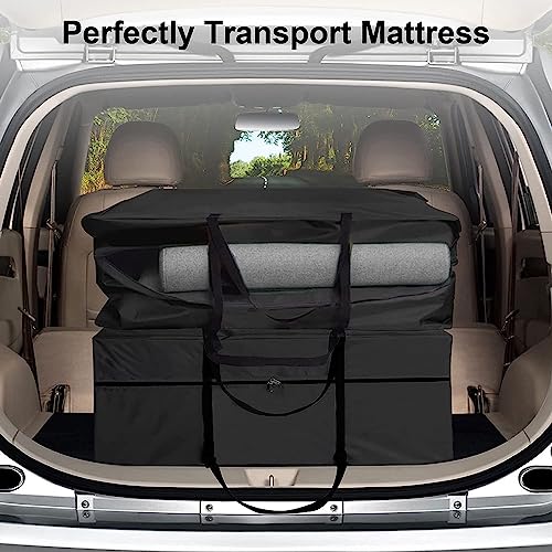 Joymo Folding Mattress Storage Bag for 4" Cot & Narrow Twin, Waterproof Foldable Mattress Cover for Moving, Heavy Duty Dustproof Floor Mattress Carry Case (27"x33"x16")