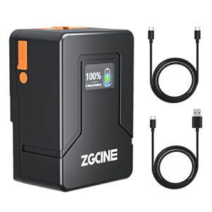 ZGCINE ZG-V99 V2 Upgraded Version Mini V-Mount Battery 99Wh 14.8V 6800mAh Support PD USB-C 45W Charger with D-TAP BP USB-C USB-A Output for BMPCC 4K 6K Pro, ZCAM, Canon EOS R5C, Sony FX3