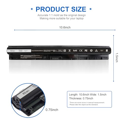 40Wh M5Y1K 14.8V Battery for Dell Inspiron 14 15 17 5000 3000 Series 5559 5558 5566 3551 3451 3558 3552 i3558 3567 5755 5756 5458 5759 5758 5759 VN3N0 HD4J0 GXVJ3 P51F P63F P47F P52F 453-BBBQ P64G