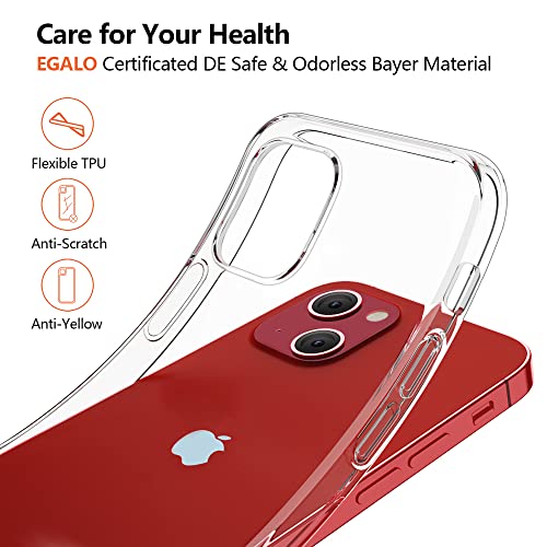 EGALO Compatible with iPhone 13 Mini Clear Case,Slim Thin Silicone Soft Skin Flexible TPU Lightweight Gel Rubber Anti-Scratches Shockproof Protective Cases Cover for iPhone 13 Mini,Crystal Clear