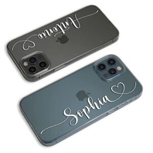 Liana Cases Custom Case for iPhone 14 Pro Max 13 mini 12 11 SE Xr Xs X 10r 10s 10 8 Plus 7 Create Your Personalized Name Handwritten Style Clear Phone Cover