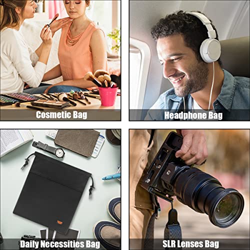 Desing Wish Lightweight Headphone Storage Bag, Portable Headset Carrying Pouch Headphone Case Bag Soft Travel Pouch for Over-Ear Headphones/Gaming Headsets/Neckband Earbuds (Large Black)