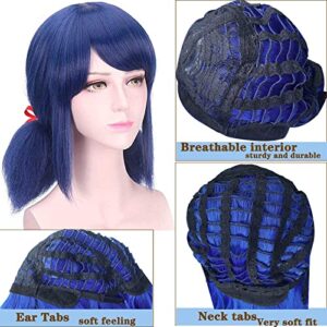 Dailyacc Wig for Girls Costume Dress Up Christmas Cosplay Blue Hair with Tails Gifts…