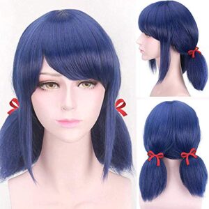 Dailyacc Wig for Girls Costume Dress Up Christmas Cosplay Blue Hair with Tails Gifts…