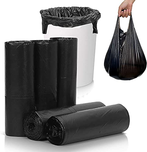 FYY Trash Bags, Garbage Bags, 5 Rolls 100 counts 6 Gallon [Extra Thick][Leak Proof] Rubbish Bags Wastebasket Bin Liners for Home Office Trash Can Black