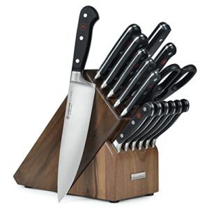 wusthof classic 16-piece knife block set (walnut block)