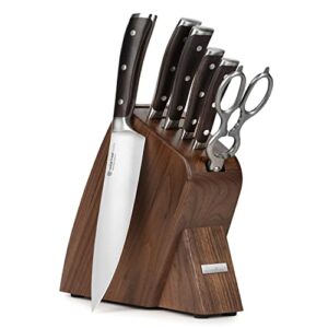 wusthof ikon blackwood 7 piece slim knife block set