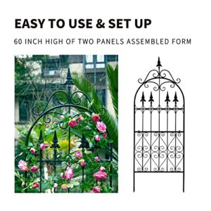 SCENDOR Garden Trellis 60” x 21.7” for Climbing Plants 5FT Metal Iron Wire Vine Flower Trellises for Outdoor Climbing Plants Support