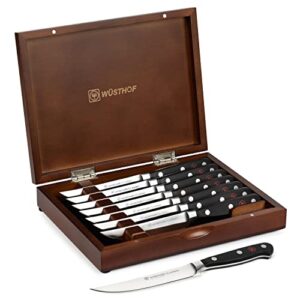 wusthof classic steak knife set with wood case (8 piece)