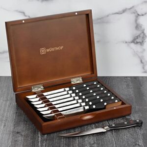 Wusthof Classic Steak Knife Set with Wood Case (8 Piece)