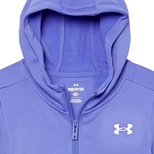 Under Armour Girls Armour Fleece Full Zip Hoodie , (184) Brilliant Violet / / White , Youth Large