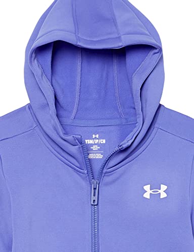 Under Armour Girls Armour Fleece Full Zip Hoodie , (184) Brilliant Violet / / White , Youth Large