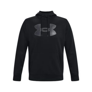 Under Armour Mens Big Logo ArmourFleece Hoodie , (001) Black / Black / Pitch Gray , X-Large