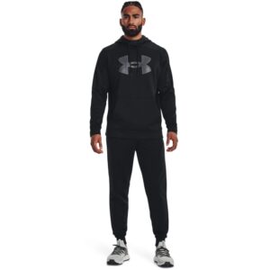 Under Armour Mens Big Logo ArmourFleece Hoodie , (001) Black / Black / Pitch Gray , X-Large