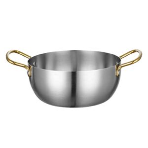 yardwe noodle pot korean ramen pot: cooking pasta pot kitchen soup stovetop pot stainless steel noodle pan cooker seafood pot with handle 24. 5x16x7. 3cm