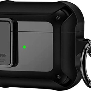 Valkit Airpod 3rd Generation Case 2021 Secure Lock Clip Case Apple AirPod 3 Case Cover Military Armor Series Full-Body Rugged Hard Shell for Men Women with Keychain Carabiner,Wireless Charging (Black)