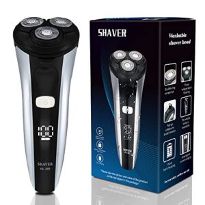 electric shavers for men, siwiey 4d rechargeable electric razor with pop-up beard trimmer, travel lock, lcd display, wet & dry use, usb charger cordless mens electric shaver…