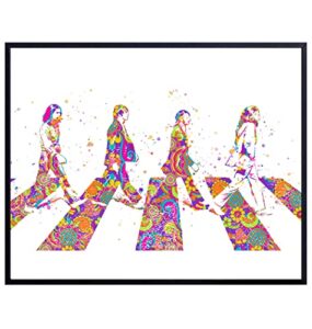 the beatles poster wall art - 8x10 beatles memorabilia - beatles gifts - beatles wall decor - john lennon, paul mccartney, ringo starr, george harrison - abbey road - 60s music