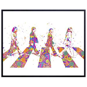 The Beatles Poster Wall Art - 8x10 Beatles Memorabilia - Beatles Gifts - Beatles Wall Decor - John Lennon, Paul McCartney, Ringo Starr, George Harrison - Abbey Road - 60s Music