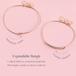 Alex and Ani Birthstones Expandable Bangle for Women, June, Pink Light Amethyst Crystal, Shiny Gold Finish, 2 to 3.5 in