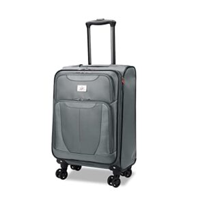 verdi 20 inch luggage – expandable durable softside lightweight suitcase with 8-wheel spinners carryon bag charcoal