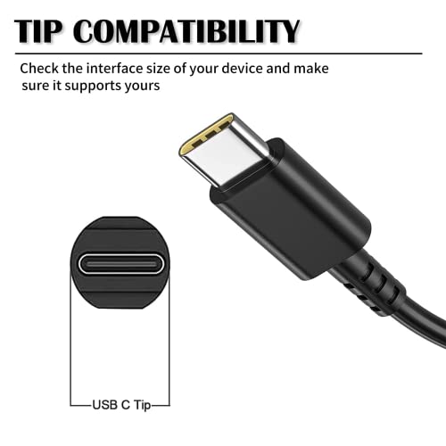 USB-C-Chromebook-Charger-Replacement for HP Chromebook X360 15 14 14a 14b 14c 11 Series 15-de0518wm 14-ca02inr 14a-ca0090wm 11A G8 G7 G6 EE，Spectre X360 12 13 15 Series AC Adapter Power Cord