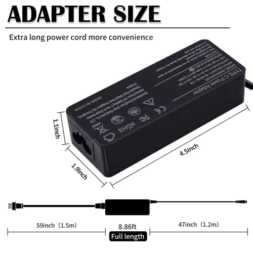 USB-C-Chromebook-Charger-Replacement for HP Chromebook X360 15 14 14a 14b 14c 11 Series 15-de0518wm 14-ca02inr 14a-ca0090wm 11A G8 G7 G6 EE，Spectre X360 12 13 15 Series AC Adapter Power Cord