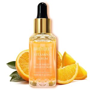 vitamin c serum for face, breylee vitamin c facial serum, moisturizing face serum, anti aging serum for skin care, brightening skin with hyaluronic acid, vitamin e, retinol, nicotinamide 0.6 fl oz