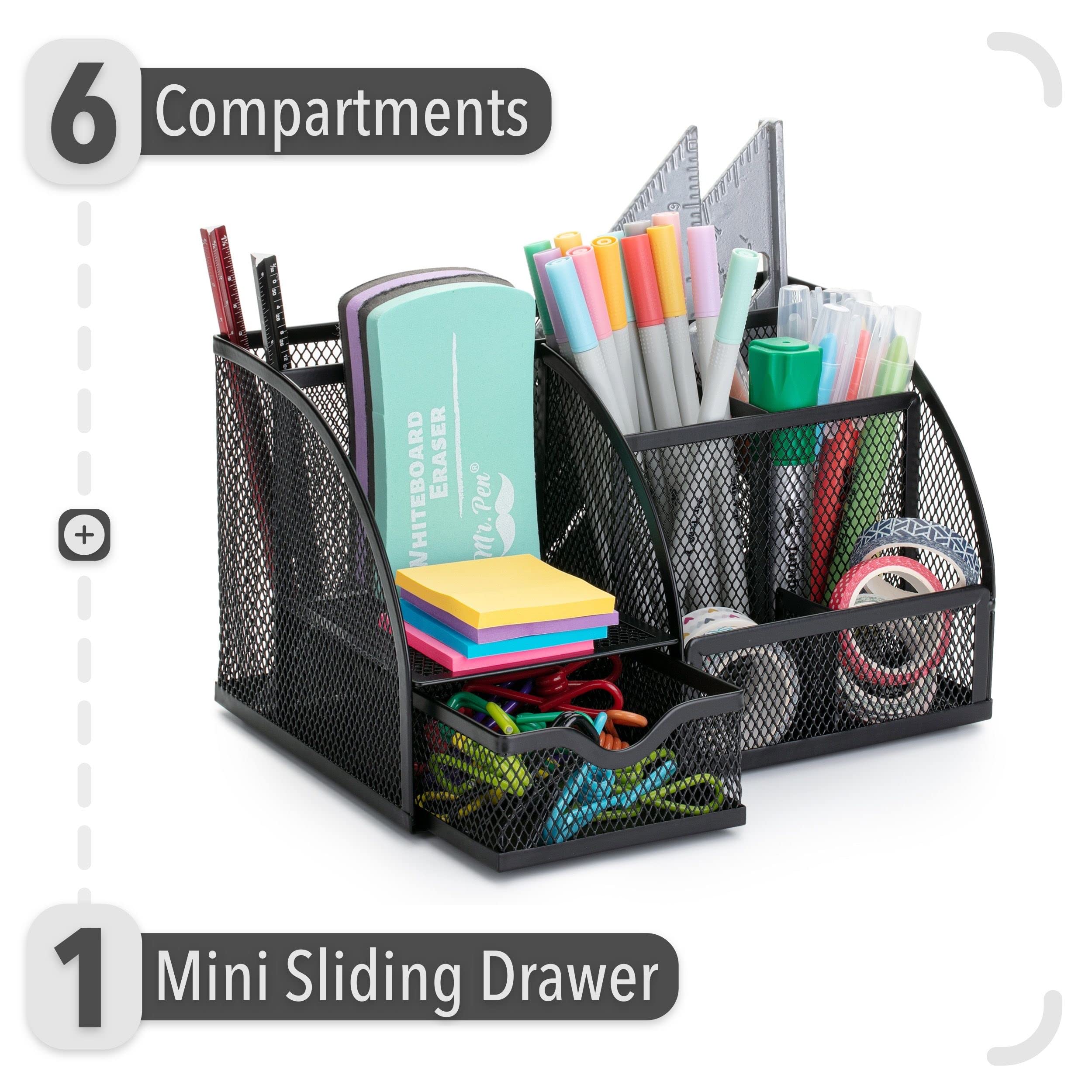 Mr. Pen- Mesh Desk Organizer, Black, Pen Holders Organizers, Desk Pencil Organizer, Pen /Pencil Holder, Pen Organizer for Desk