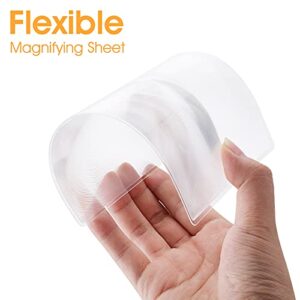 Molain 3X Oversized Magnifier, 5 Pcs Full Page Magnifiers Large Fresnel Lens Magnifier Lenses Magnifying Loupe Reading Aid Helper- Best Magnifying for Reading Small Prints & Low Vision Seniors