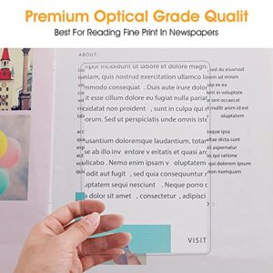 Molain 3X Oversized Magnifier, 5 Pcs Full Page Magnifiers Large Fresnel Lens Magnifier Lenses Magnifying Loupe Reading Aid Helper- Best Magnifying for Reading Small Prints & Low Vision Seniors