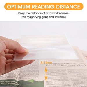 Molain 3X Oversized Magnifier, 5 Pcs Full Page Magnifiers Large Fresnel Lens Magnifier Lenses Magnifying Loupe Reading Aid Helper- Best Magnifying for Reading Small Prints & Low Vision Seniors