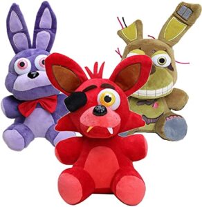 imedgog 3pack five night plushies 7inch five night plush toys - light springtrap bonnie foxy toy bonnie stuffed animal doll foxy plush(3pcs)