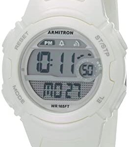 Armitron Sport Women's Quartz Sport Watch with Plastic Strap, White, 14.5 (Model: 45/7088PWT)