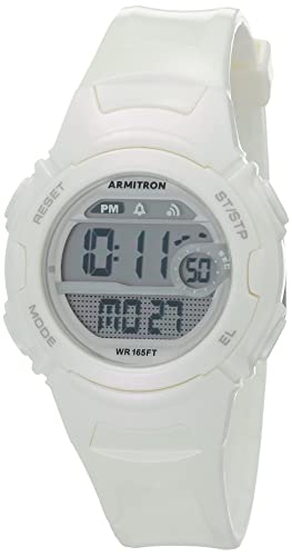 Armitron Sport Women's Quartz Sport Watch with Plastic Strap, White, 14.5 (Model: 45/7088PWT)