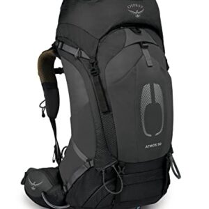 Osprey Atmos AG 50L Men's Backpacking Backpack, Black, Small/Medium