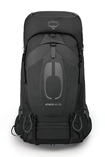 Osprey Atmos AG 50L Men's Backpacking Backpack, Black, Small/Medium