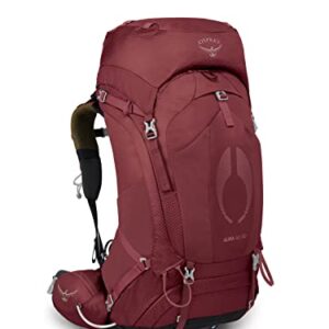 Osprey Aura AG 50L Women's Backpacking Backpack, Berry Sorbet Red, WXS/S