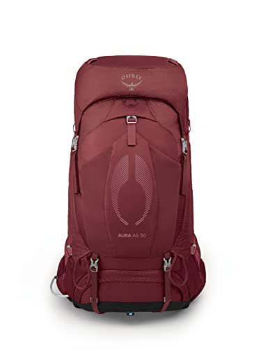 Osprey Aura AG 50L Women's Backpacking Backpack, Berry Sorbet Red, WXS/S