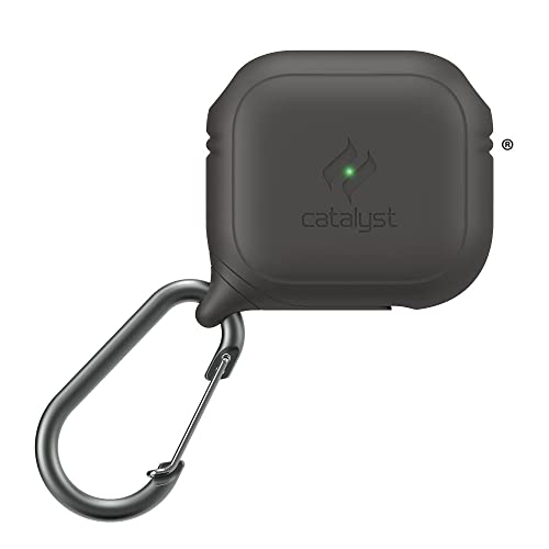 Catalyst Influence Series Waterproof and Drop Proof Case for AirPods 3, with Premium Carabiner, Compatible Wireless Charging, One-Piece Design, Soft-Touch, High Drop Protection - Space Gray