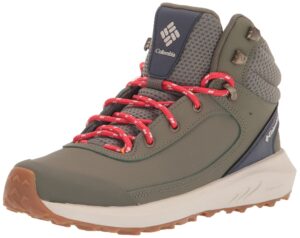 columbia women's trailstorm peak mid hiking shoe, stone green/nocturnal, 9