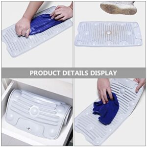 T Tool 2Pcs Silicone Washboard Portable Folding Laundry Board Scrubbing Board Basin Bucket Hand Wash Clothes Laundry Pad Suction Cup for Hand Washing Clothes Grey Tool