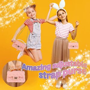 Princeplay Purse Makeup Toys For Girls - Toddlers Kids Bag Cute Baby Little Pink Cell Phone Cosmetic Lipsticks Princess Play Money Jewelry Credit Card Accessories Birthday Gifts 3 4 5 6 7 8+ Years Old