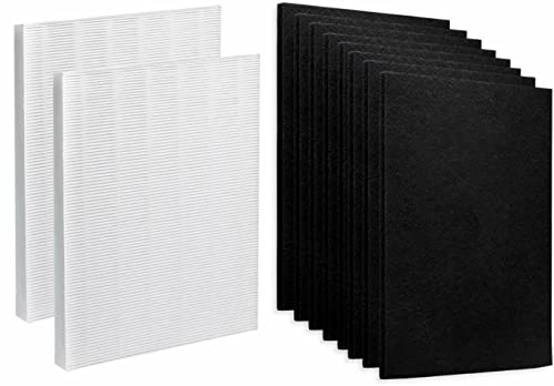 115115 Replacement Filter A, 116130 Replacement Filter H, Compatible with Winix C535,PlasmaWave Air Purifier 5300 6300 5300-2 5500-2 6300-2 P300 Plasma wave Air Purifier - 2 HEPA + 8 Carbon Filters