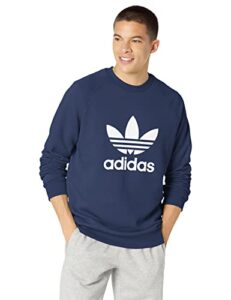 adidas originals men's adicolor classics trefoil crewneck sweatshirt, night indigo, medium