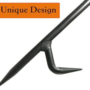 Fire Poker for Fireplace. 40 in Heavy Duty Fireplace Poker. Wrought Iron Steel Fire Pit Poker. Rust Resistant Black Finish Fire Poker for Fire Pit. Outdoor and Indoor Fireplace Fire Pit Tools