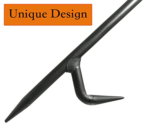 Fire Poker for Fireplace. 40 in Heavy Duty Fireplace Poker. Wrought Iron Steel Fire Pit Poker. Rust Resistant Black Finish Fire Poker for Fire Pit. Outdoor and Indoor Fireplace Fire Pit Tools