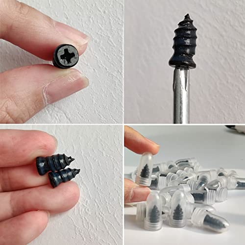 30 Pcs Tire Repair Rubber Nail, Tire Repair Nail Tire Repair Rubber Screws Fast Tool Self-Service Tire Repair Nail Vacuum Tire Repair Rubber Nail, Suitable for Car Motorcycle Jeep Tire Puncture Repair