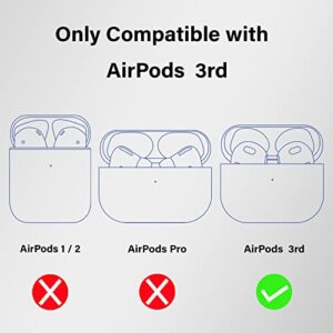 Wonhibo Cute Bear Airpods 3rd Case Cute 2021 Generation, Kawaii Animal Cover for Apple Airpod 3 Gen with Keychain